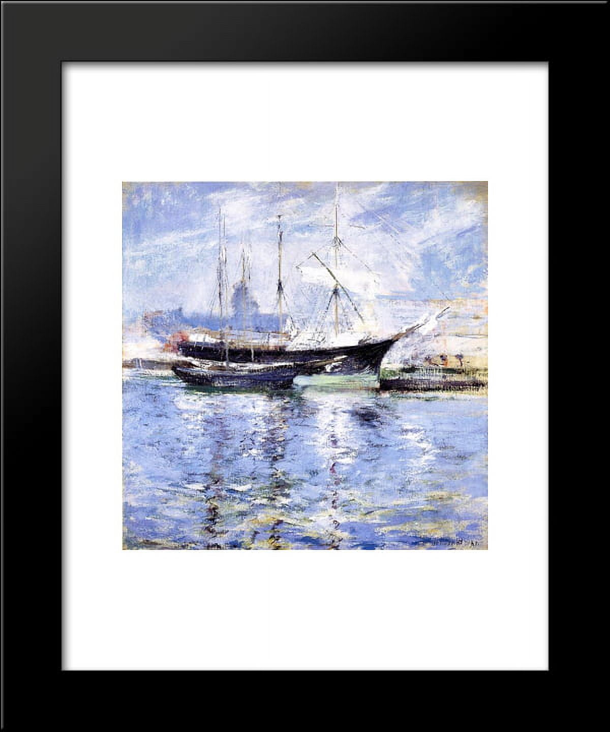 Bark and Schooner (also known as An Italian Barque) 20x24 Framed Art ...