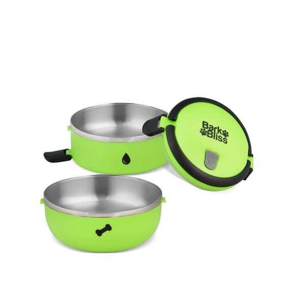 BarkBliss Dog Travel Bowl Set of 2 - Stackable Travel Dog Bowl ...