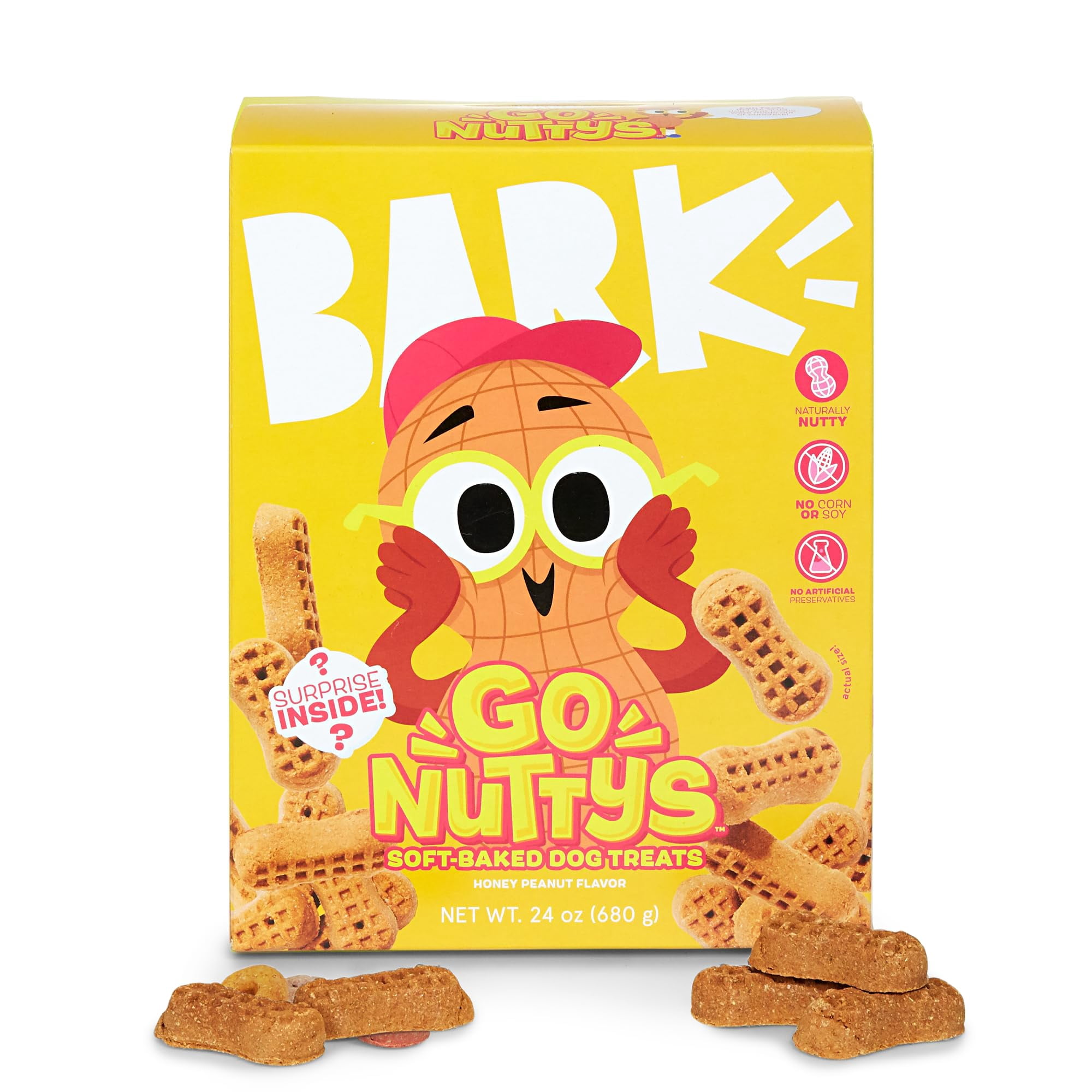 BarkBox Go Nutty - SBF3 Soft-Baked Honey Peanut Treats with Natural ...