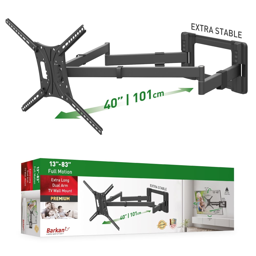 Barkan 40 inch Long 13 - 83 inch Full Motion Patented TV Wall Mount ...