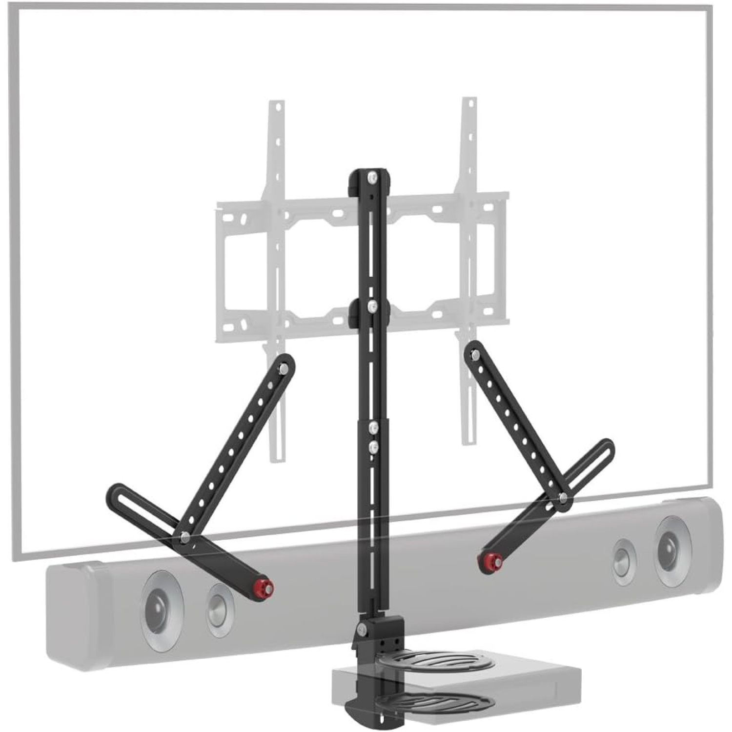 Barkan Universal Soundbar Mount & A/V Shelf, Adjustable Bracket for ...