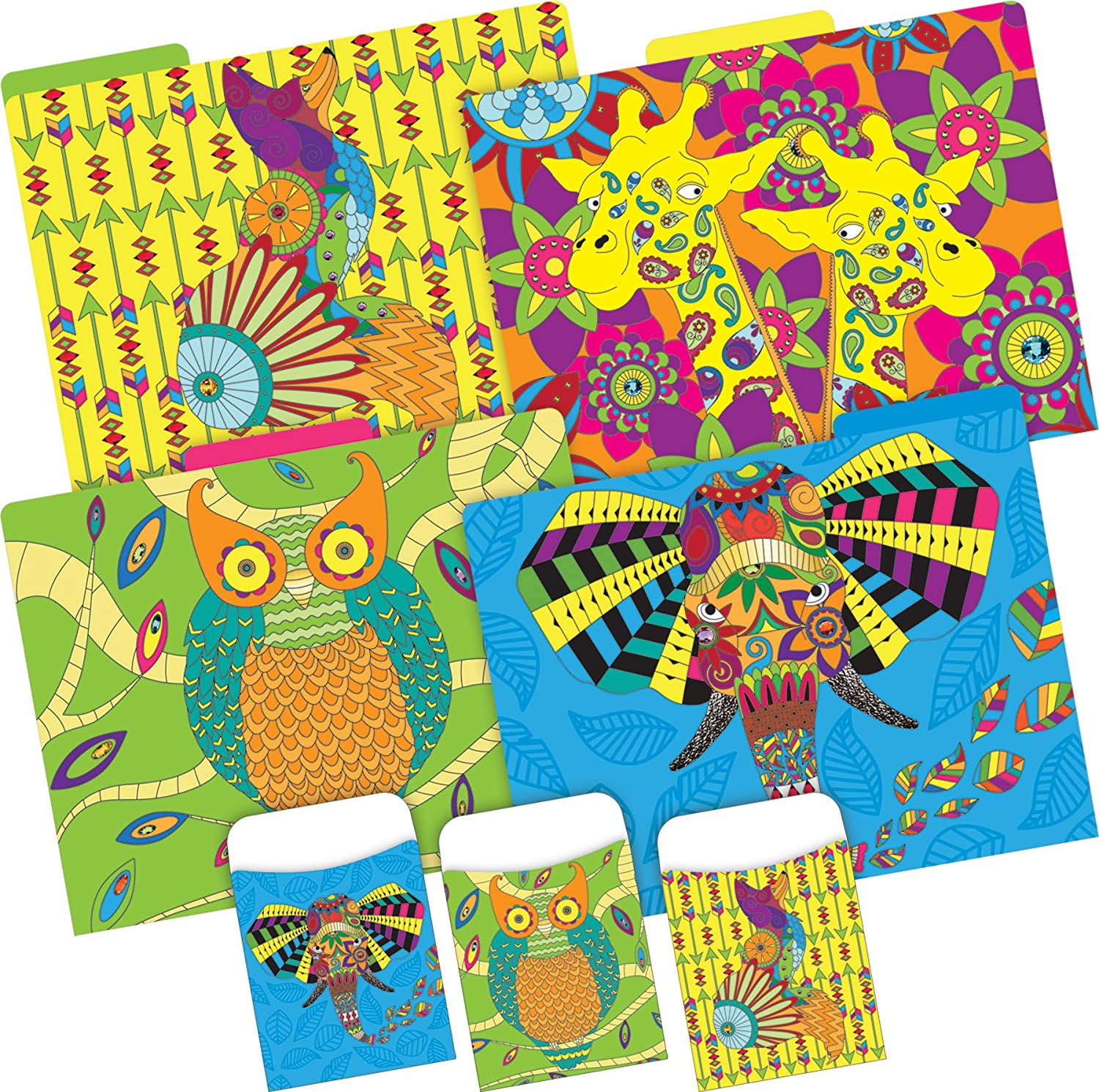 Barker Creek Designer File Folder and Library Pocket Set, Bohemian ...