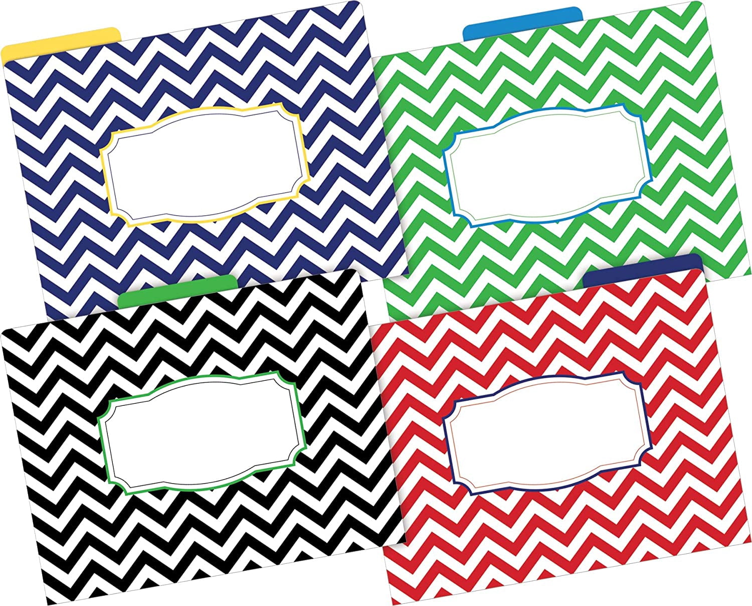 Barker Creek Designer File Folder Set of 24, Nautical Chevron, Multi ...