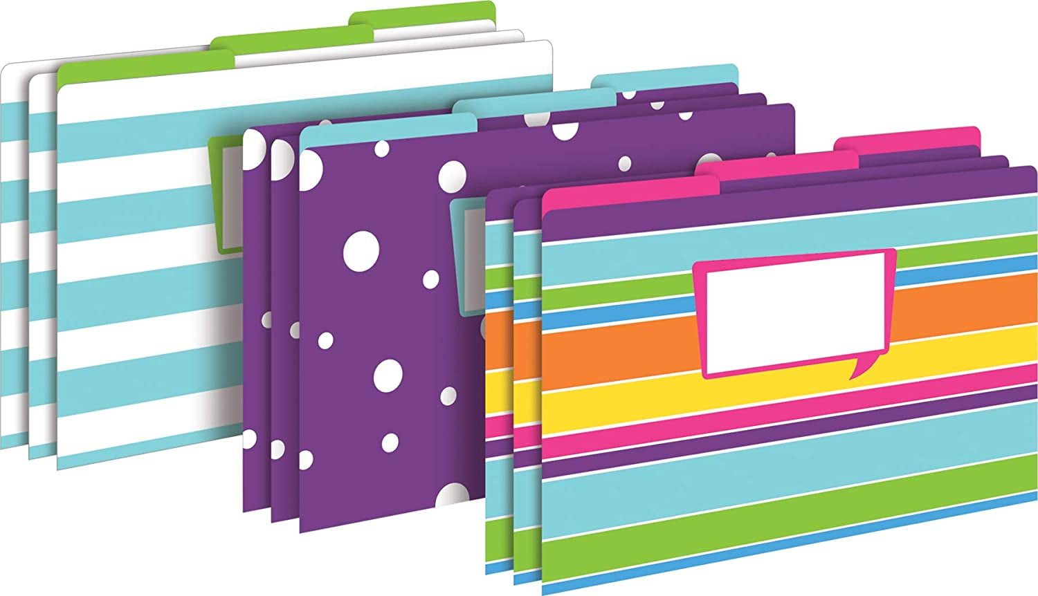 Barker Creek Designer File Folders, Happy, Multicolor, Multi-Design Set ...