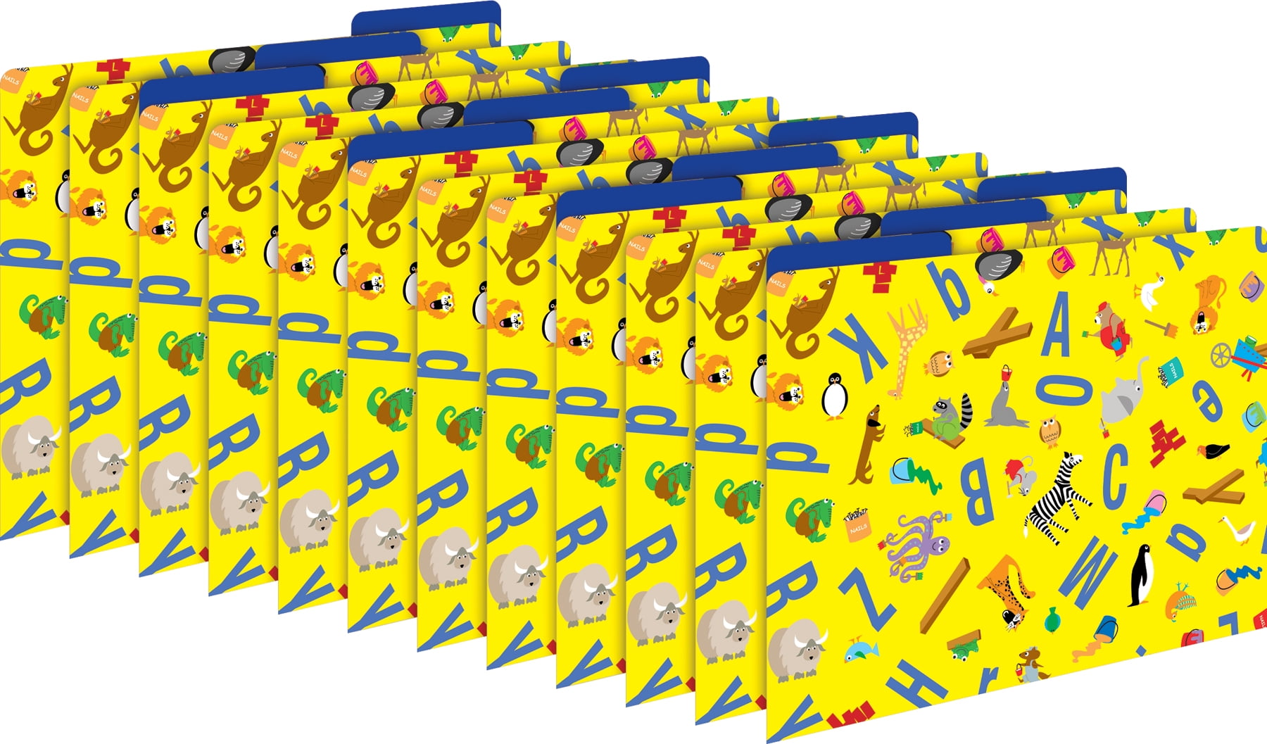Barker Creek Designer File Folders Set of 12, ABC Animals, Alphabet and ...