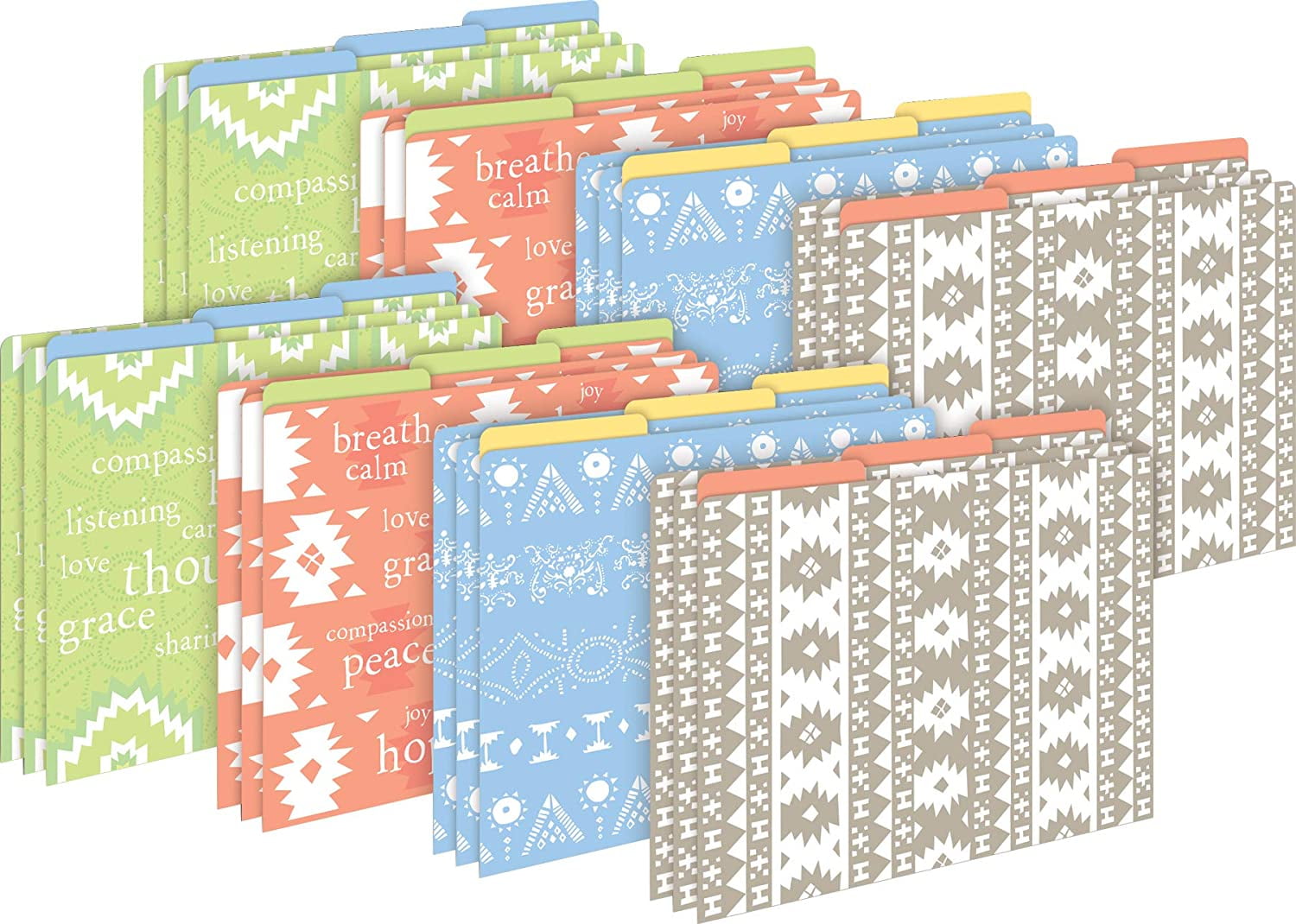 Barker Creek Designer File Folders Set of 24, Thoughtfulness, 1/3 Cut ...