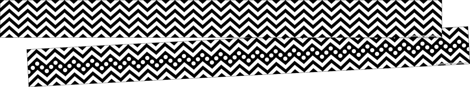 Barker Creek Double-Sided Border 2-Pack, Black Chevron, Decorate Galore ...