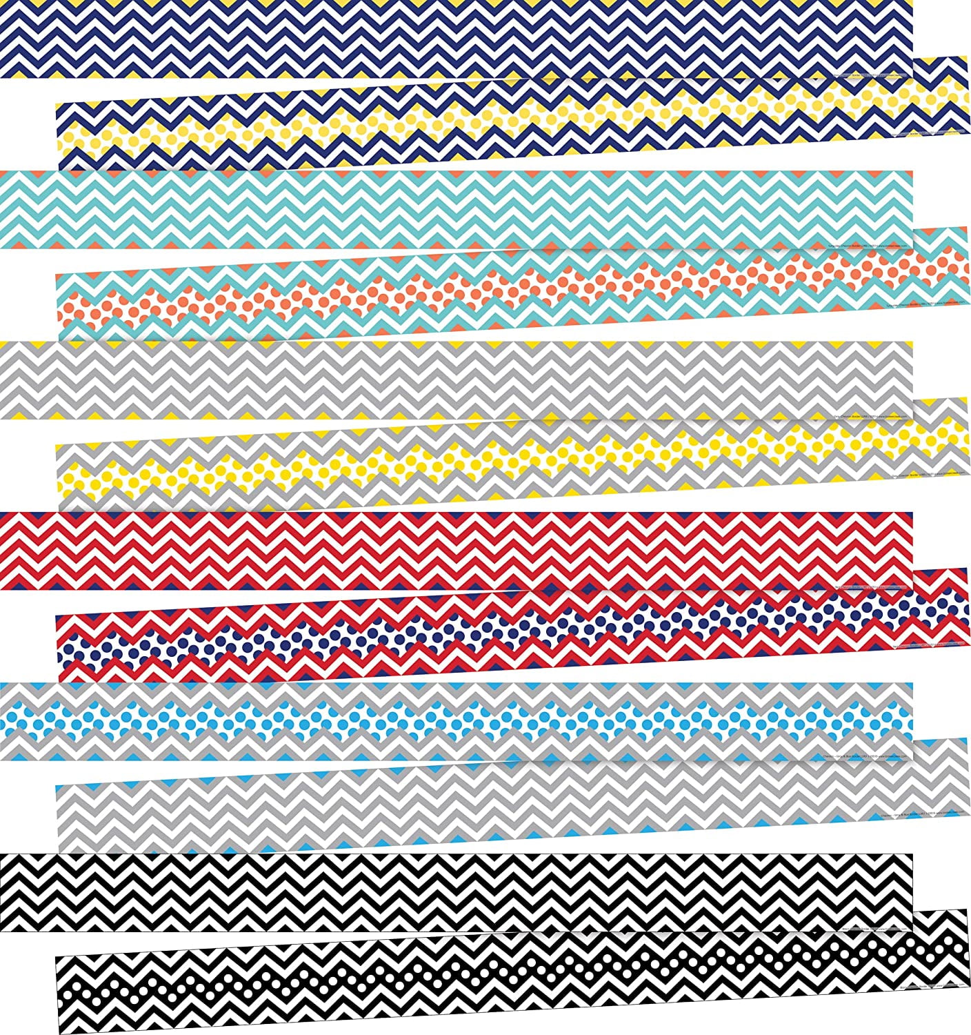 Barker Creek Double-Sided Border 6-Pack, Chevron, Multi-Design, 35 ...