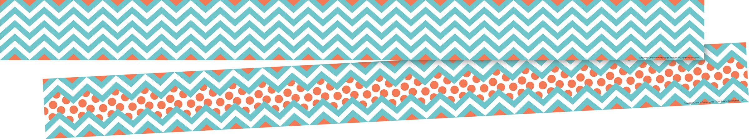 Barker Creek Double-Sided Border, Chevron Turquoise & Coral, for ...