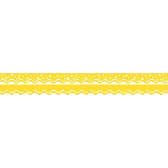 Barker Creek Double-Sided Scalloped Border, Happy Lemon Yellow, for ...
