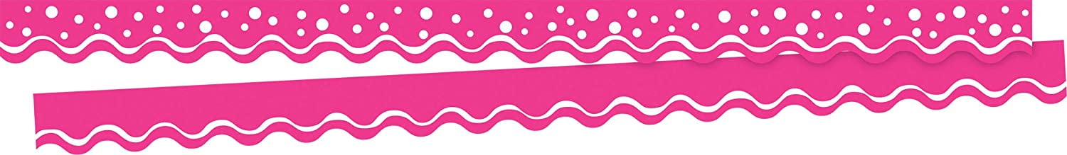 Barker Creek Double-Sided Scalloped Edge Border 2-Pack, Happy Hot Pink ...