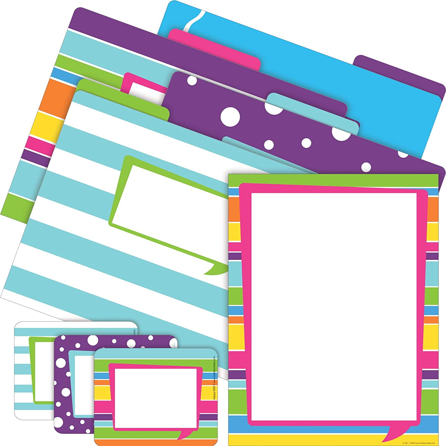 Barker Creek Get Organized Office Kit, Happy, with 12 Coordinating ...