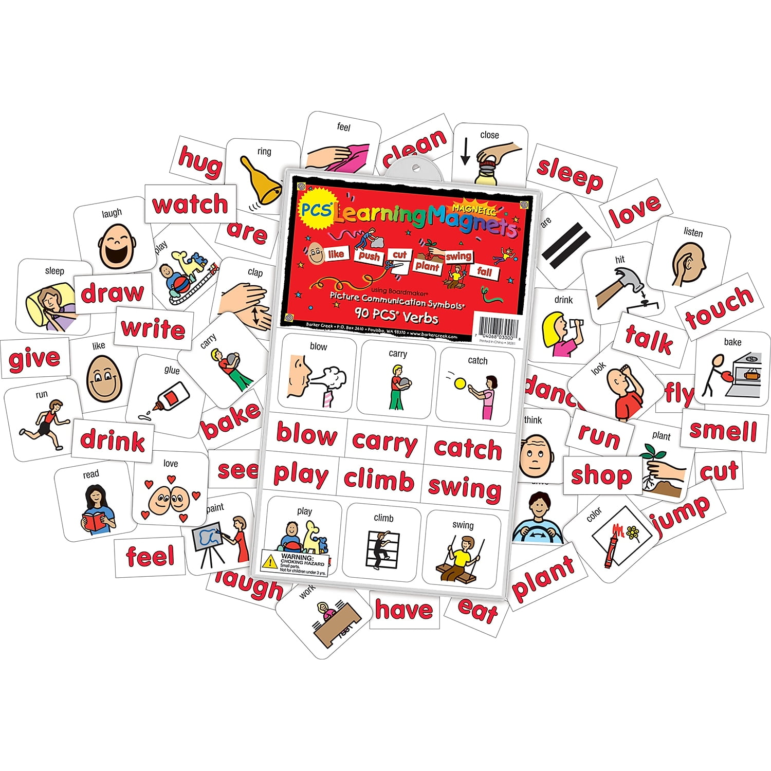 Barker Creek Learning Magnets ̶ 90 PCS Verbs ̶ 180 Pieces - Walmart.com