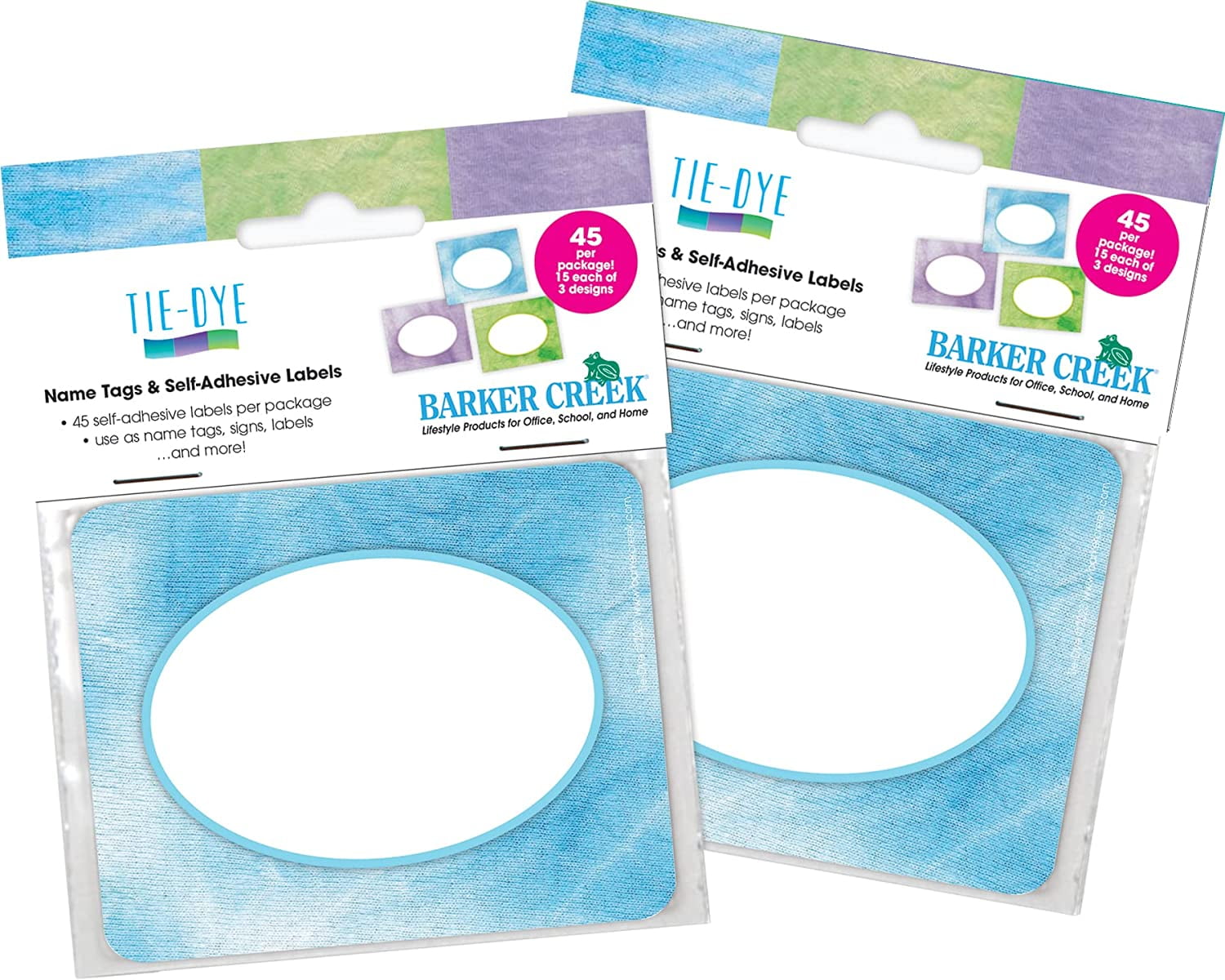 Barker Creek Name Badges & Self-Adhesive Labels, Tie-Dye, Multi-Design ...