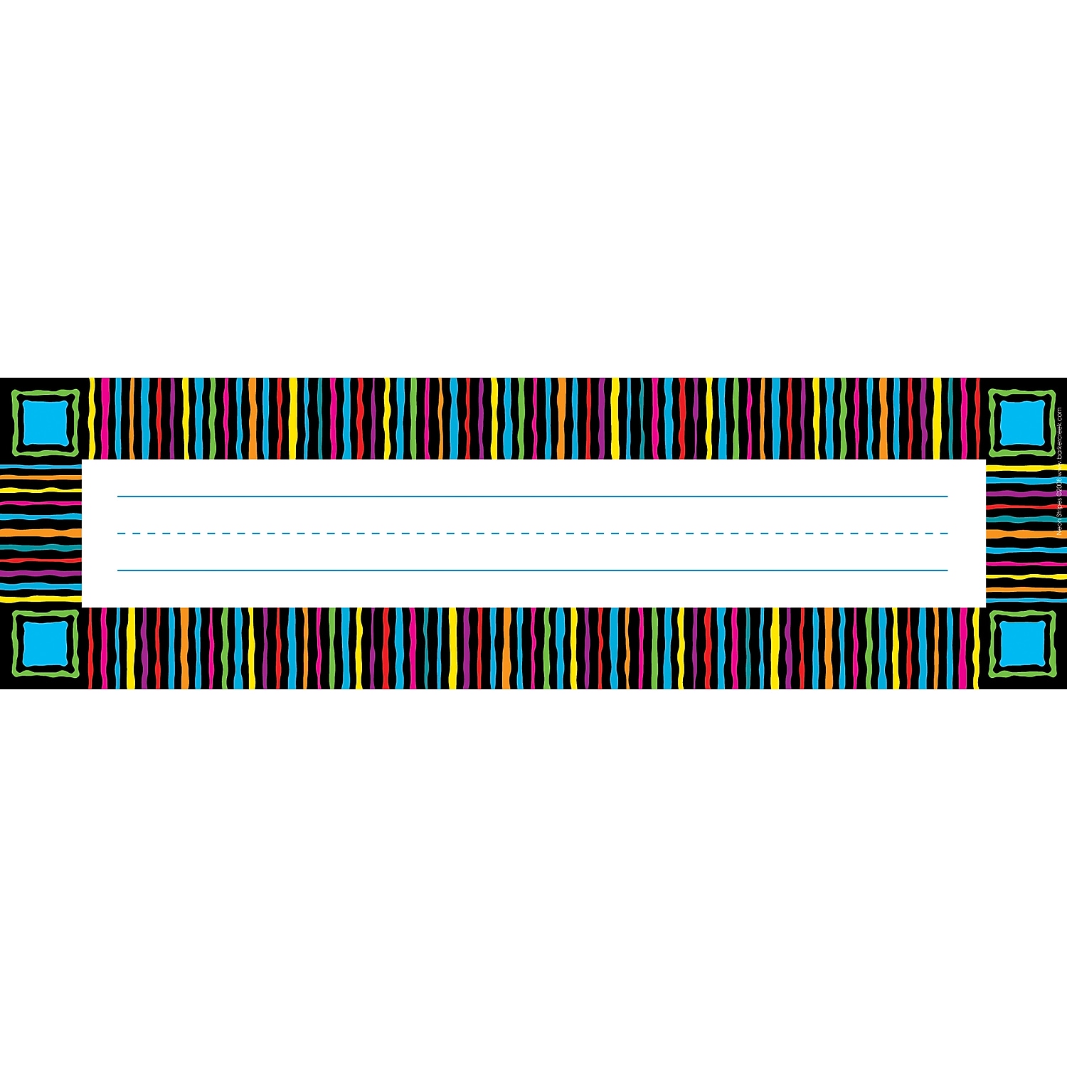 Barker Creek Neon Stripes Desk Tag 12" L x 3 1/2" W 36/Pack LL1406 ...