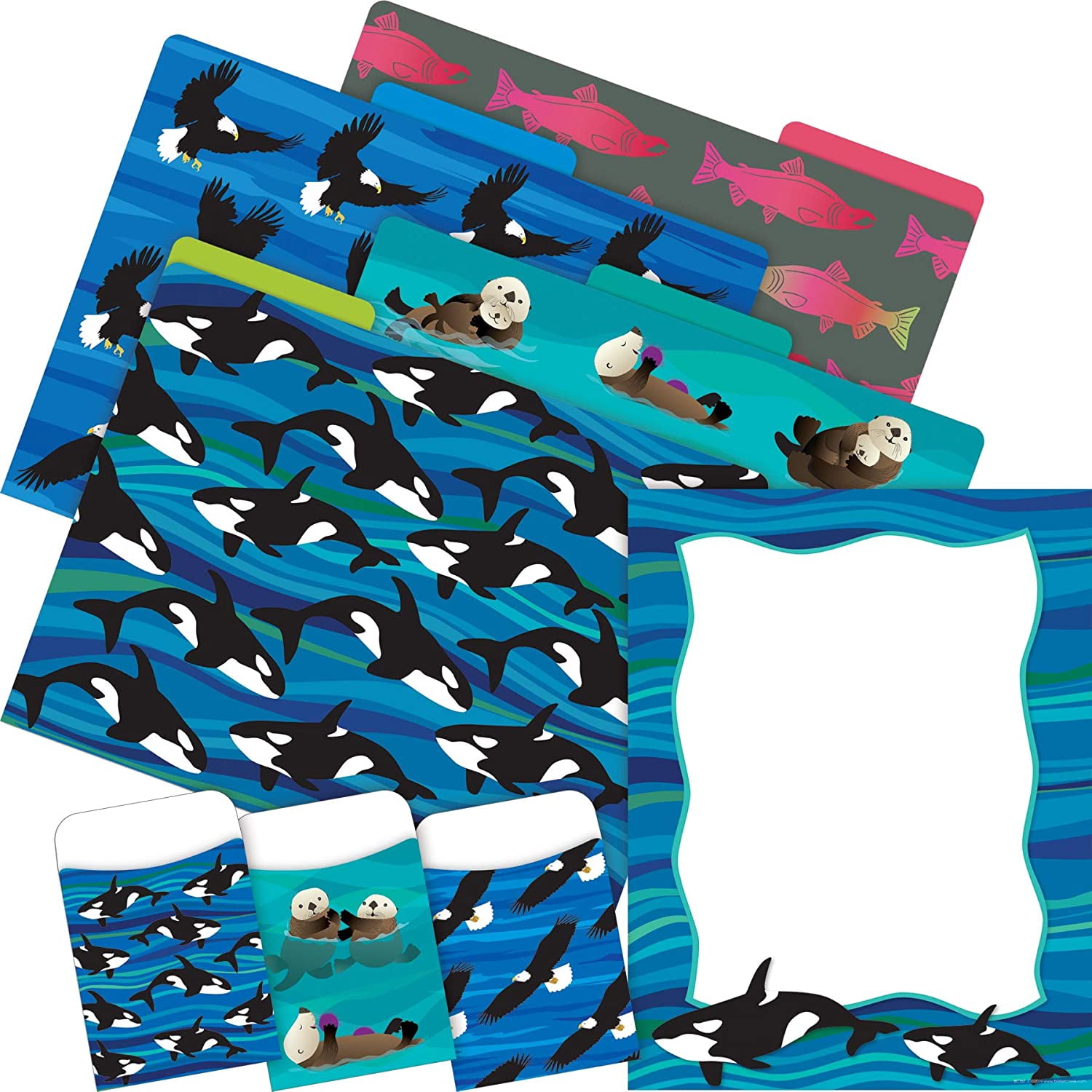 Barker Creek On-Trend Organizer Set, Sea & Sky Whales, Coordinated Set ...