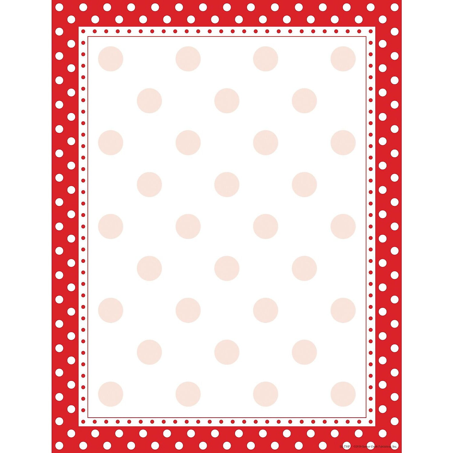 Barker Creek Red/White Dots Computer Paper, 8-1/2 x 11 Inches, 50 ...