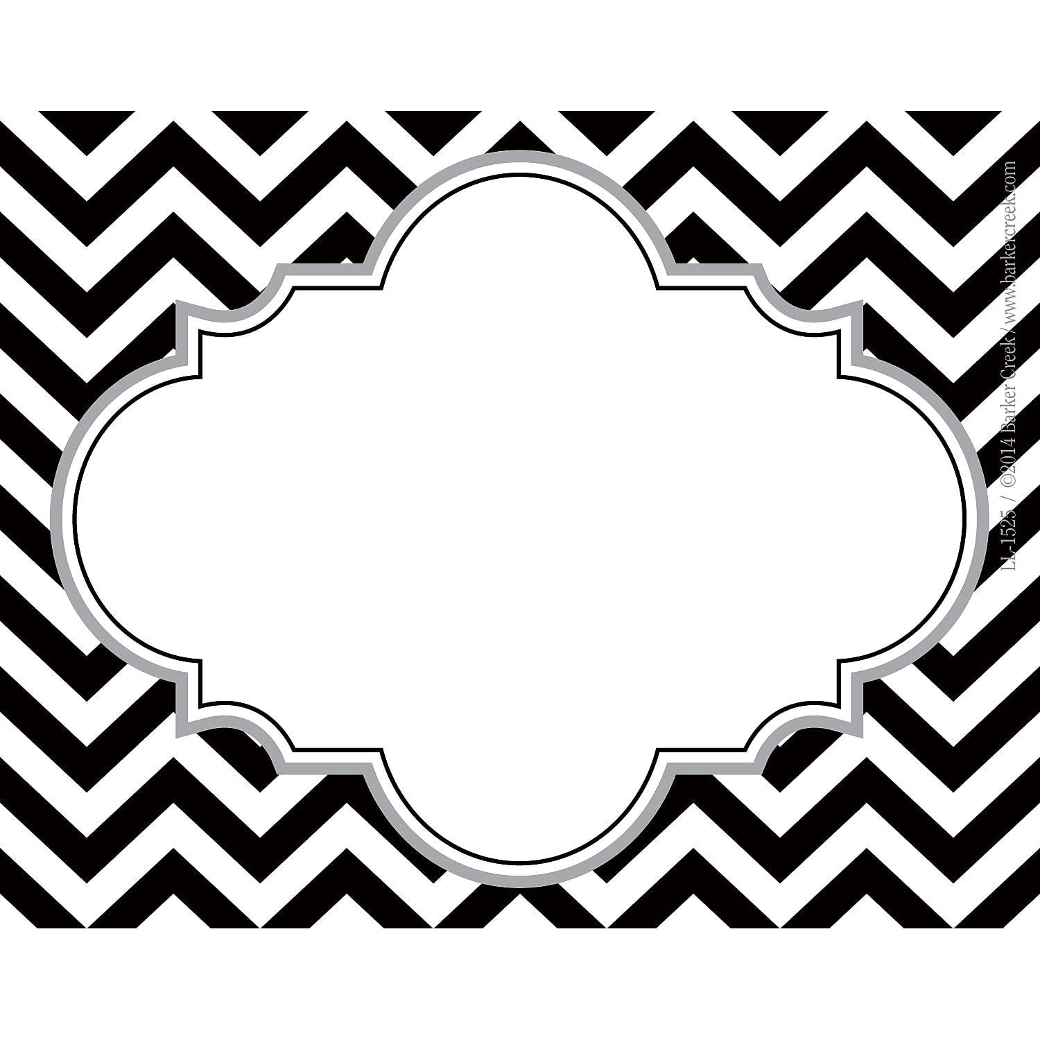 Barker Creek Self-Adhesive Name Badge Labels, 3 1/2" x 2 3/4", Black ...