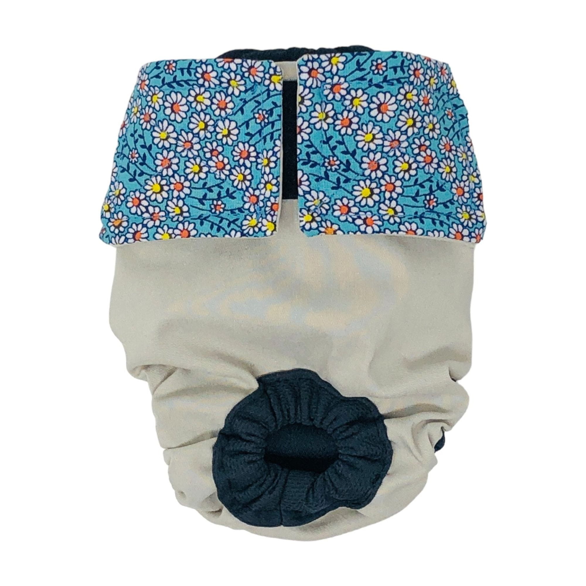Barkertime Light Blue Daisy Flower on Frosty Cream Cat Diaper - Walmart.com
