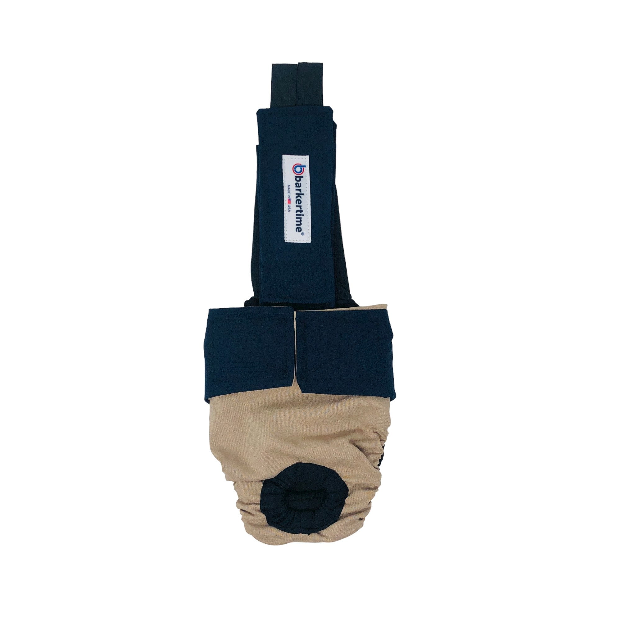 Barkertime Navy Blue on Brown Cat Diaper Overall - Walmart.com