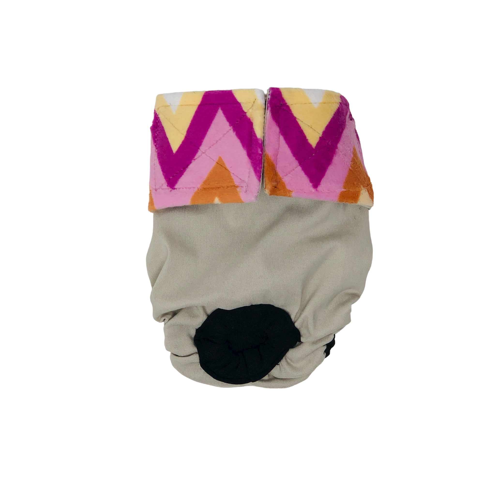 Barkertime Orange Yellow Chevron Minky on Frosty Cream Dog Diaper ...
