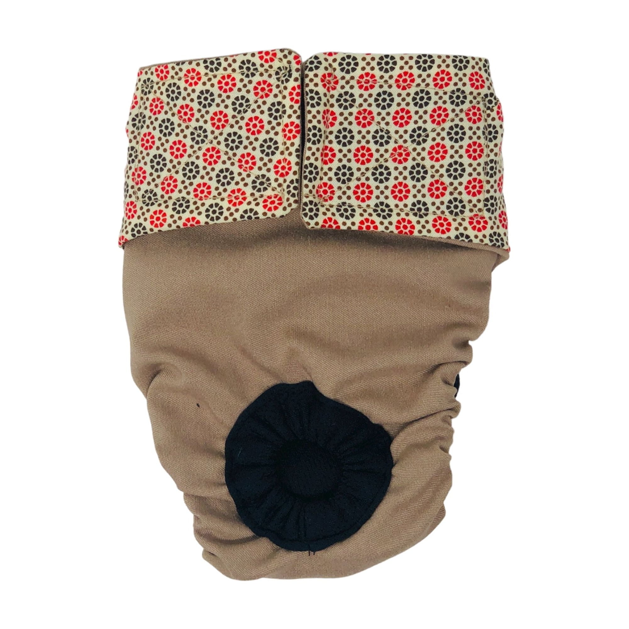 Barkertime Red and Brown Flowers on Beige Cat Diaper - Walmart.com