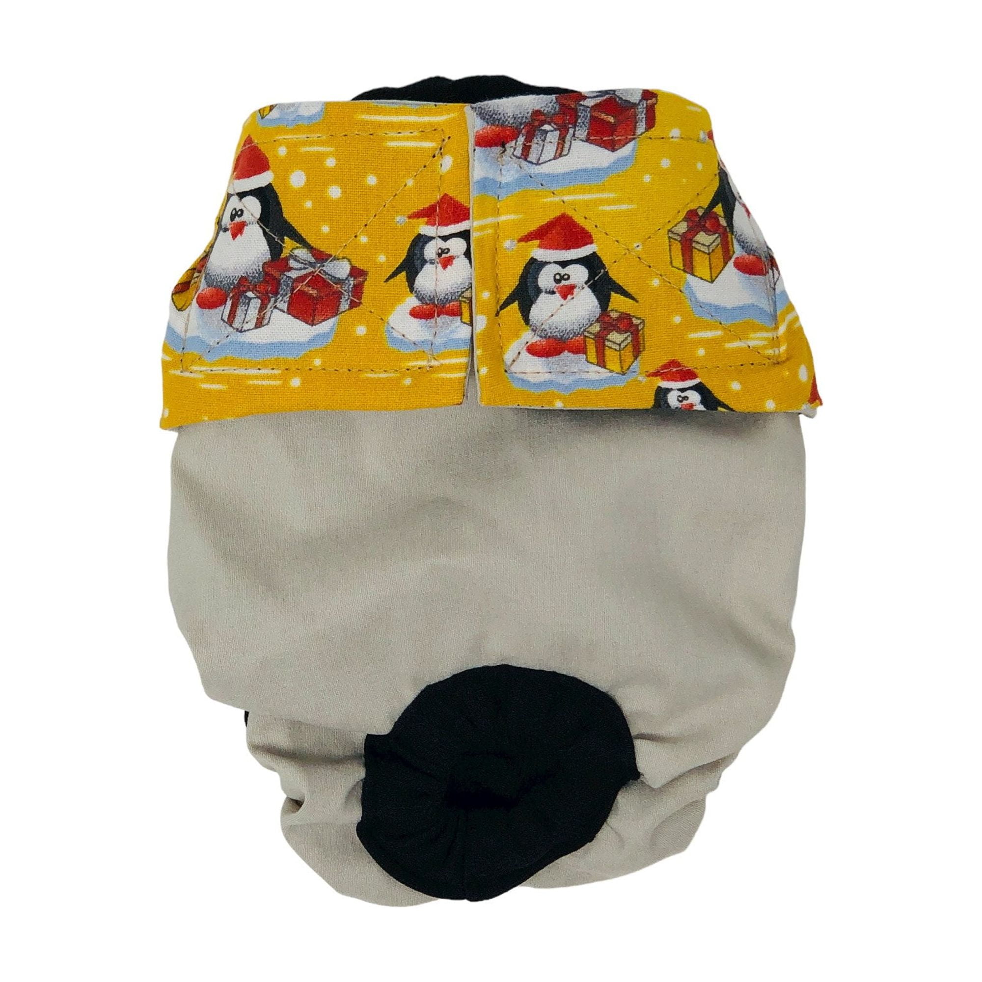 Barkertime Yellow Christmas Penguin on Frosty Cream Dog Diaper ...
