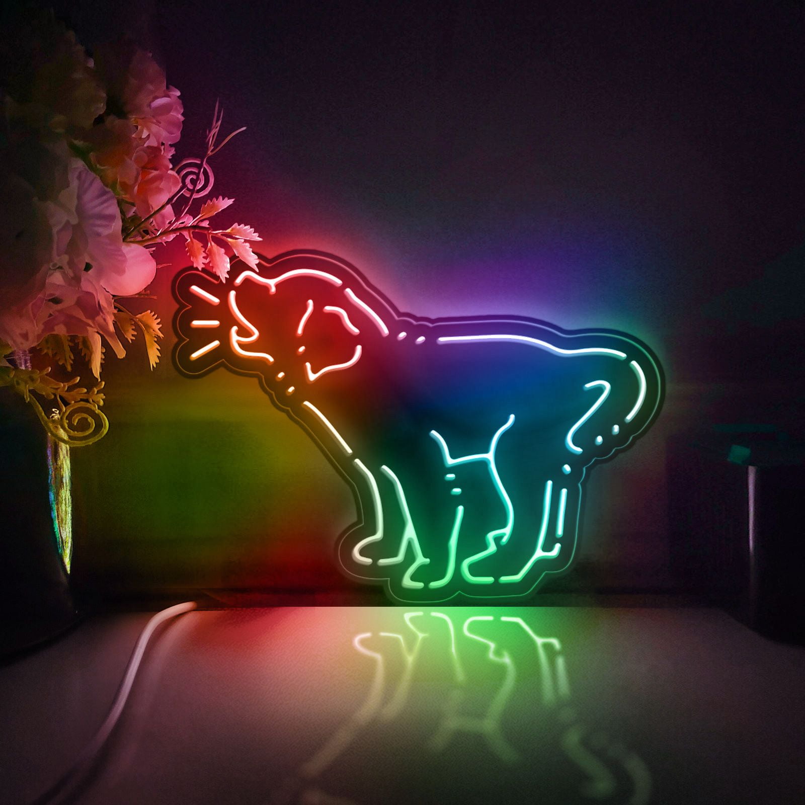 Barking Golden Retriever Led Light Box, Dimmable Neon-Like Light Signs ...