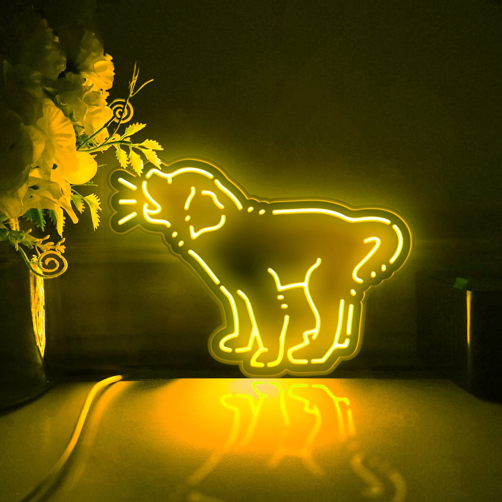 Barking Golden Retriever Led Light Box, Dimmable Neon-Like Light Signs ...