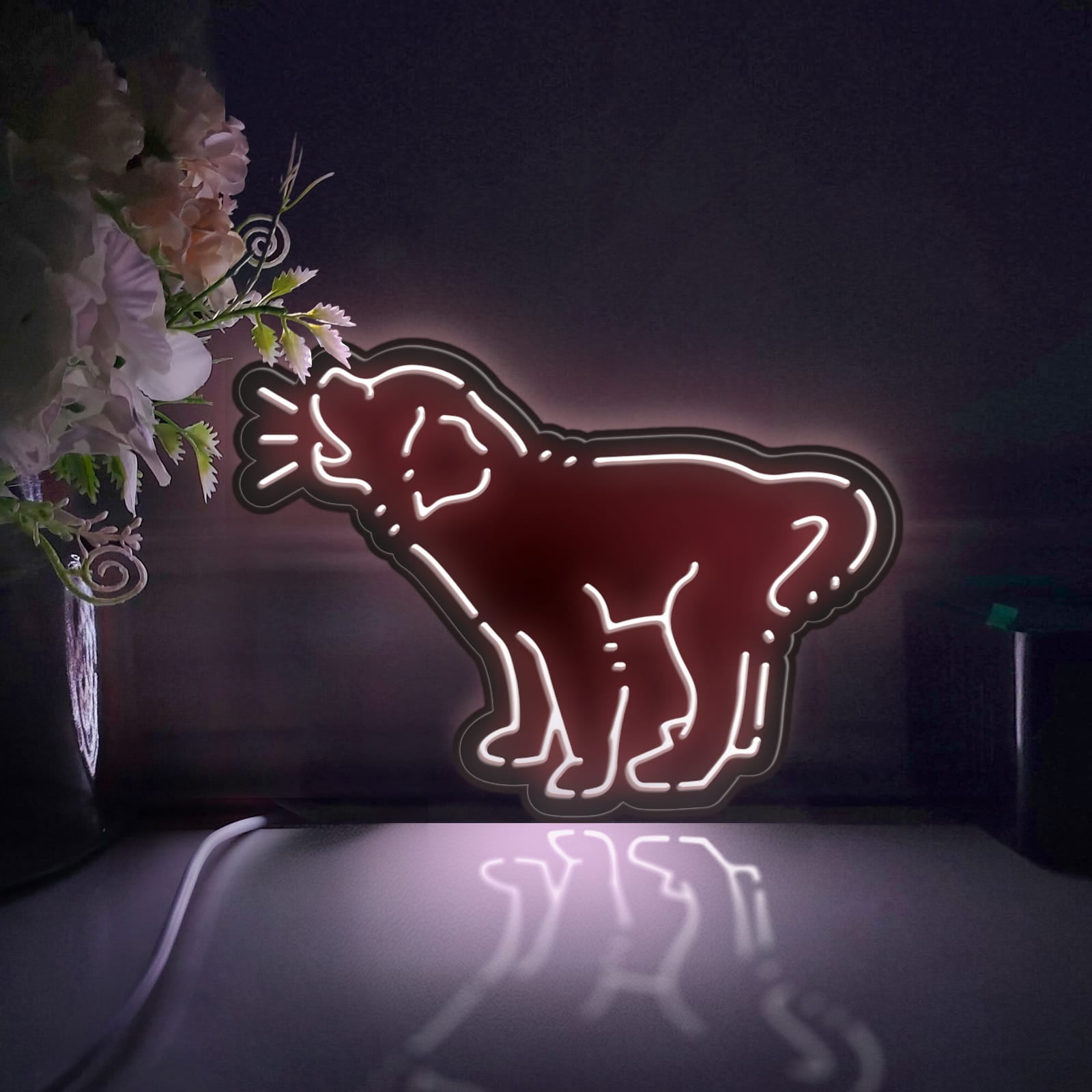 Barking Golden Retriever Led Light Box, Dimmable Neon-Like Light Signs ...
