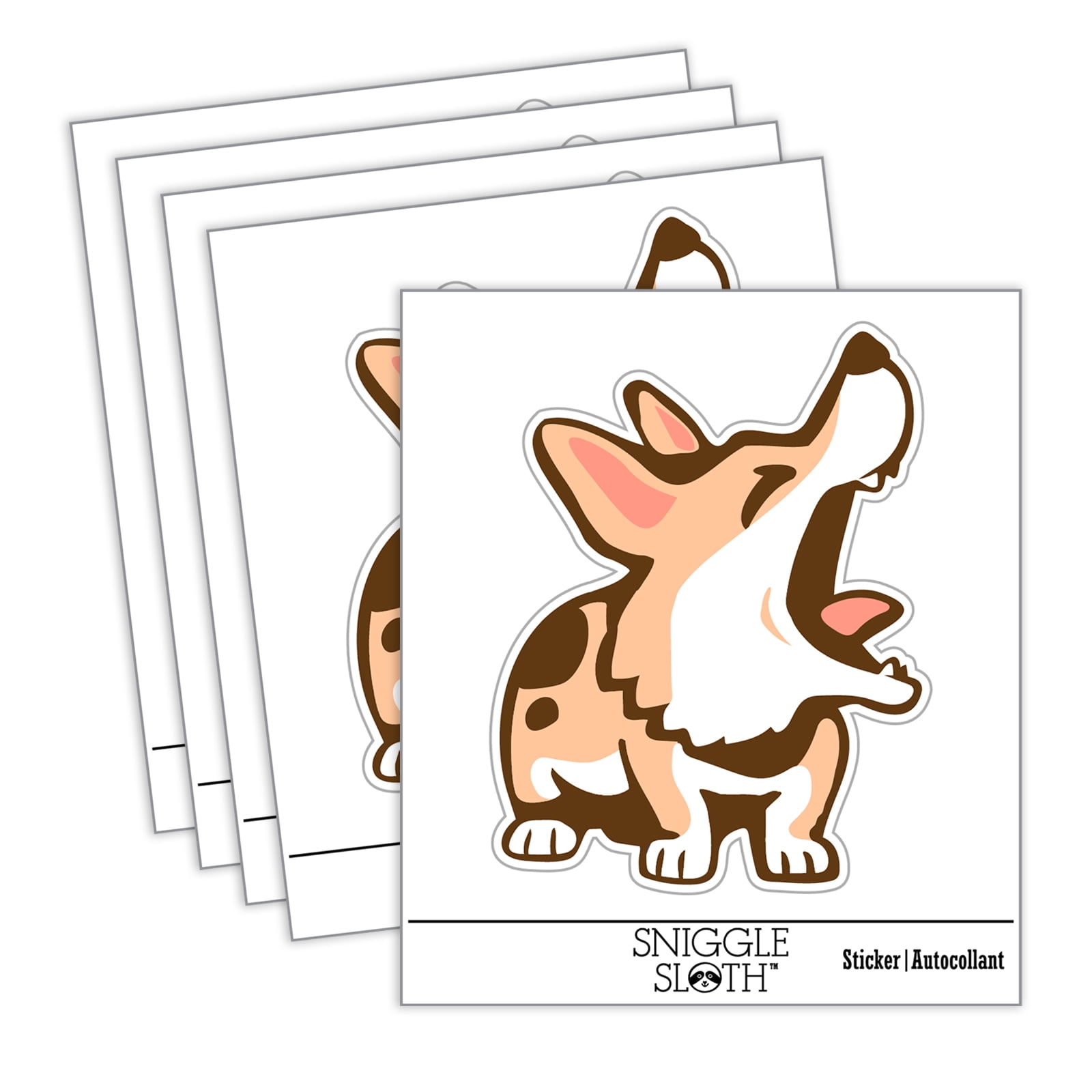 Barking Spotted Dog Corgi Car Window Bumper Water Bottle Phone Tablet ...