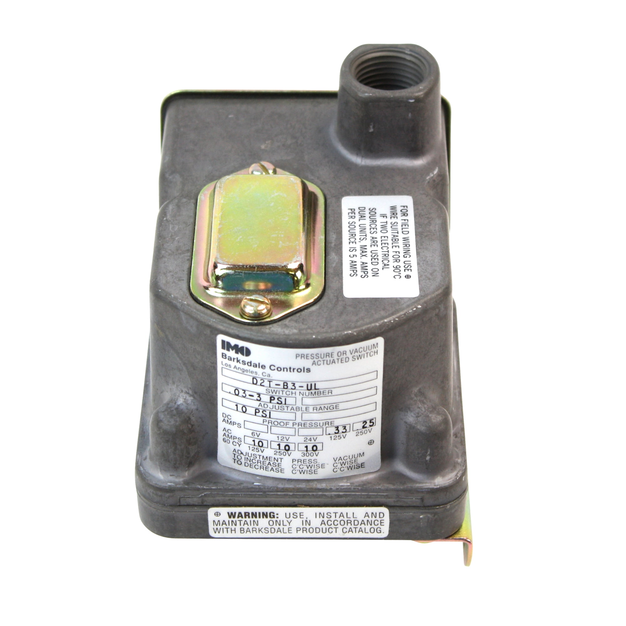 Barksdale Controls D2T-B3-Ul Pressure Or Vacuum Actuated Switch ...