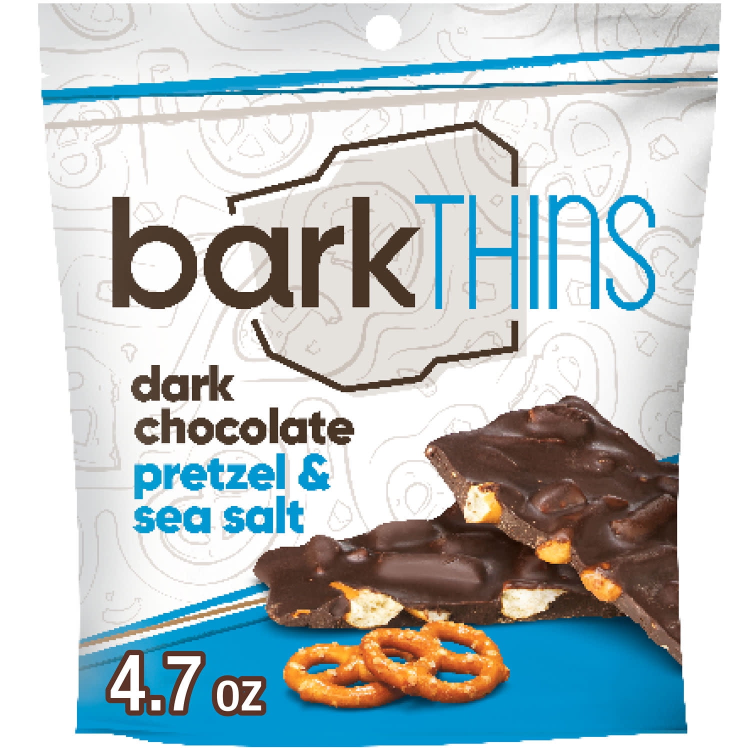 Barkthins Dark Chocolate Pretzel and Sea Salt Snacking Candy, 4.7 oz ...