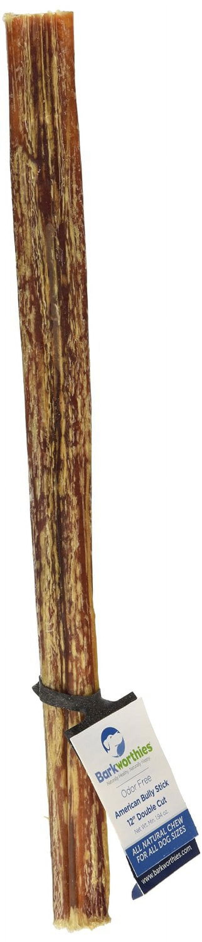 Barkworthies 12-Inch Double Cut Bully Stick 100% Natural Beef Dog ...