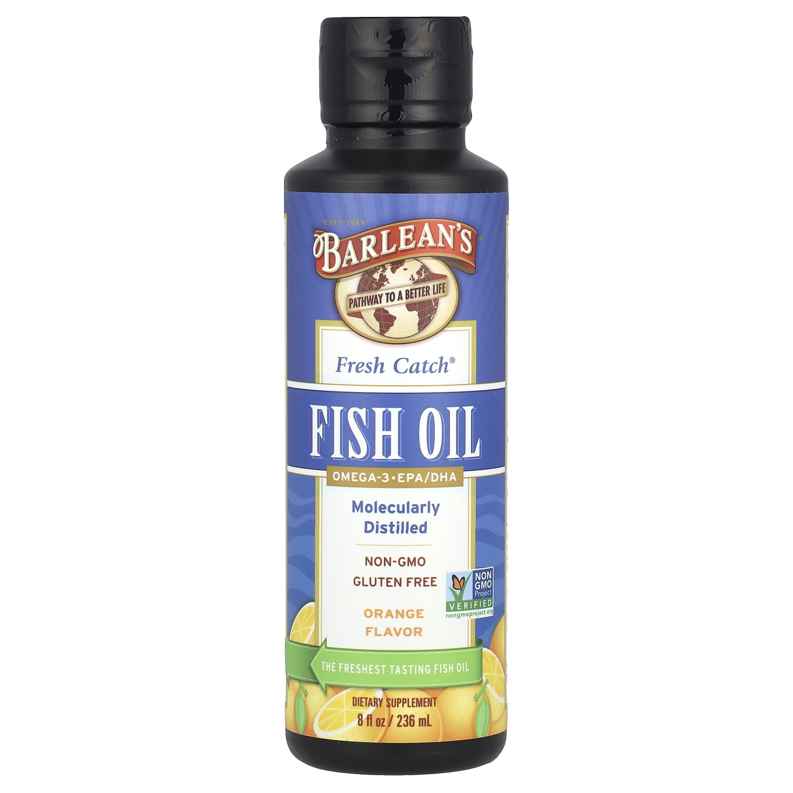 Barlean's Fresh Catch Fish Oil Orange Flavor 8 oz Liquid - Walmart.com
