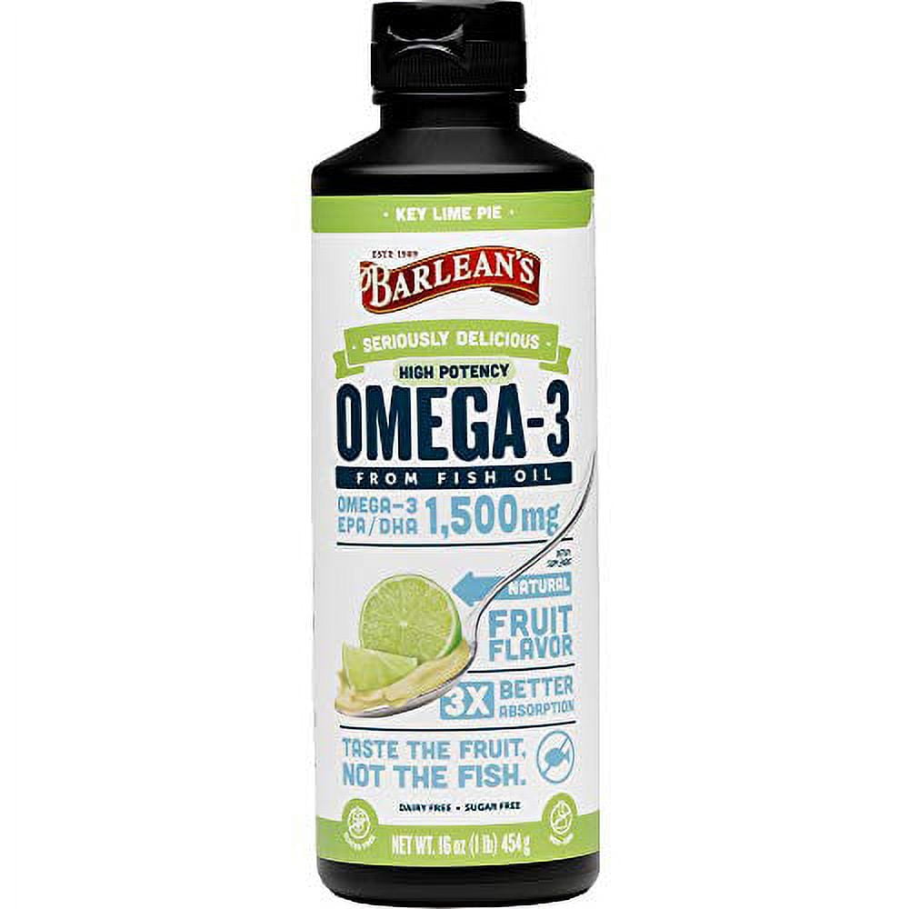 Barlean's Key Lime Pie High Potency Omega 3 Fish Oil Supplements ...