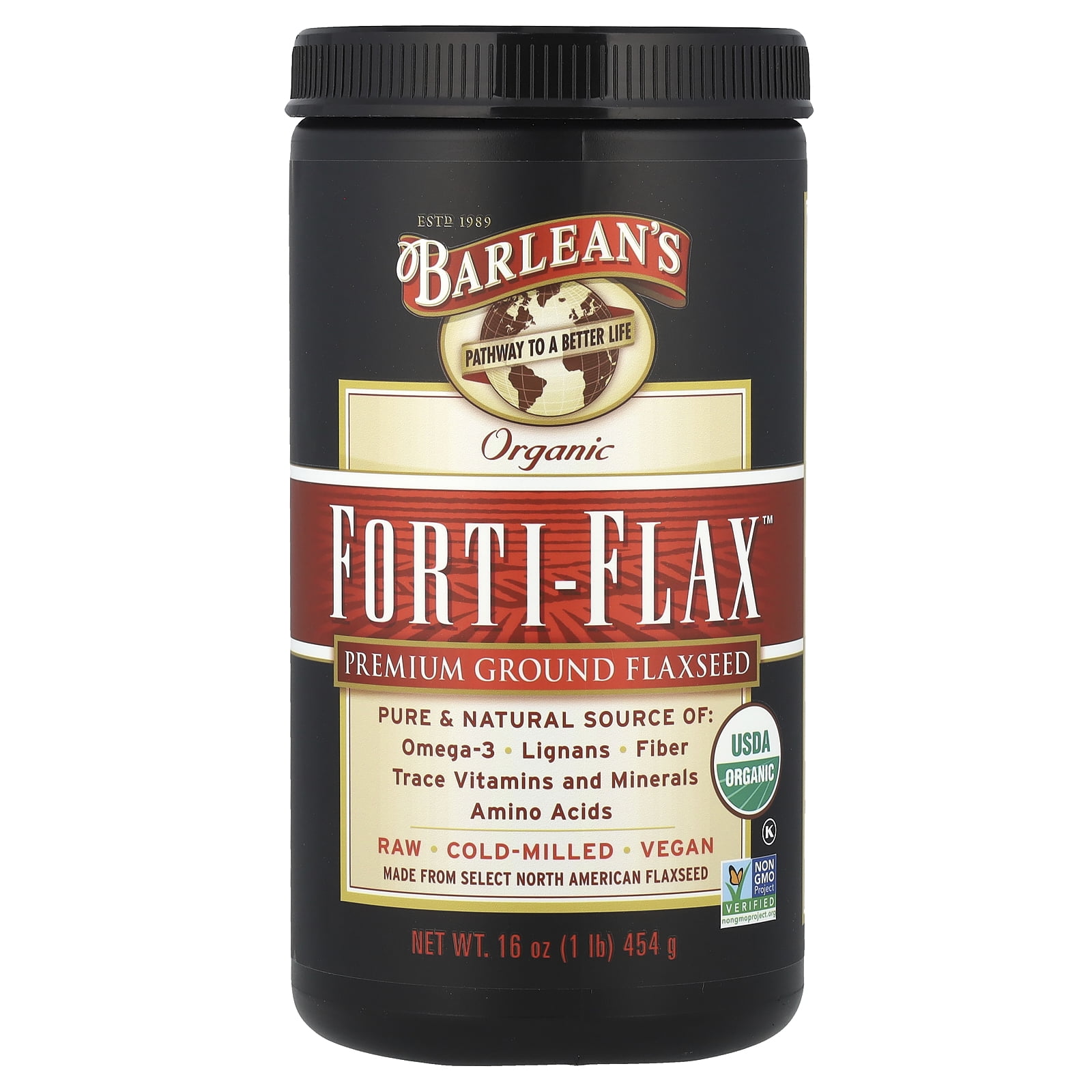 Barlean's Organic Ground Flaxseed - Vegan Omega-3 Source, Fiber ...