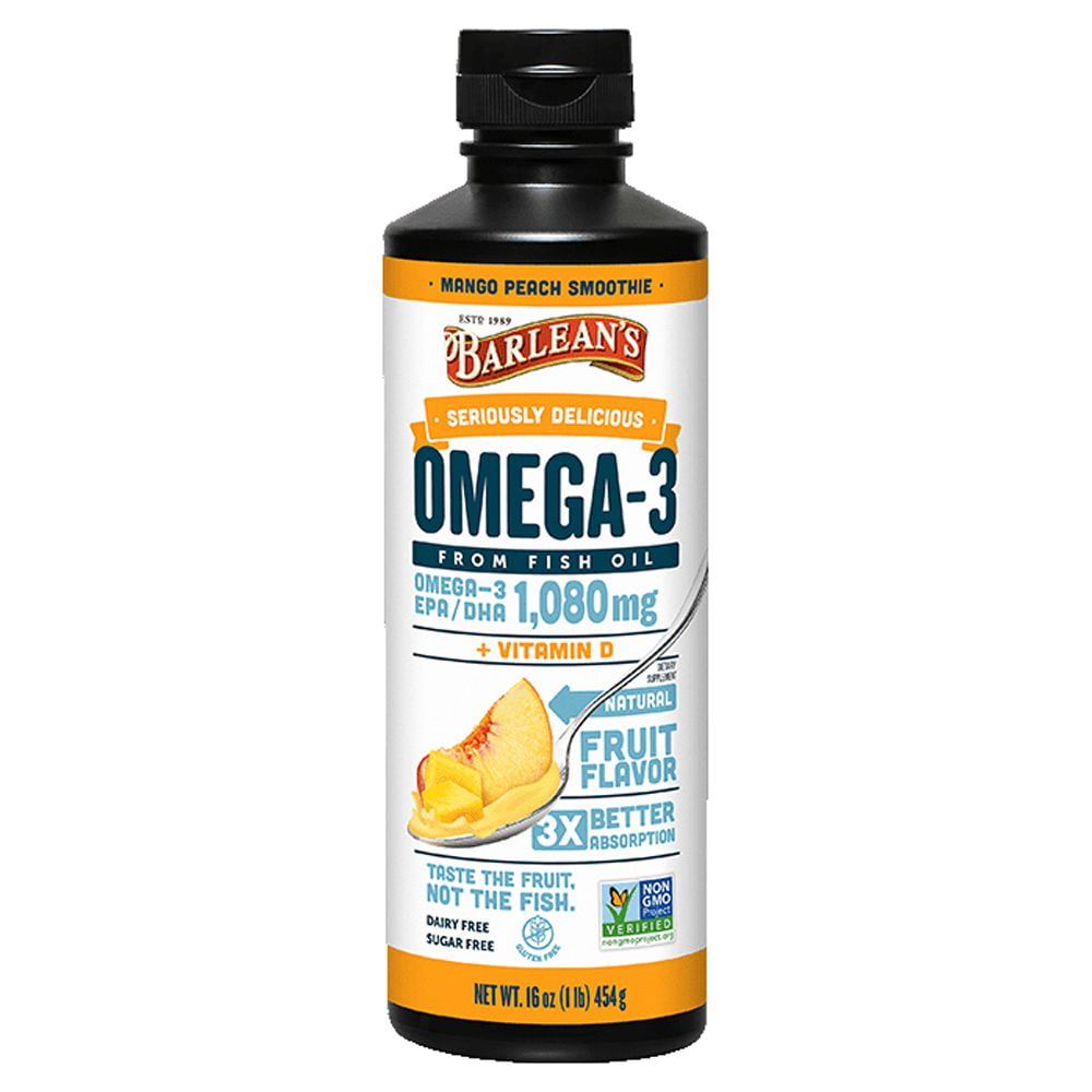 Barlean's Omega-3 Fish Oil, EPA/DHA 1,080 mg, Emulsified Dietary ...