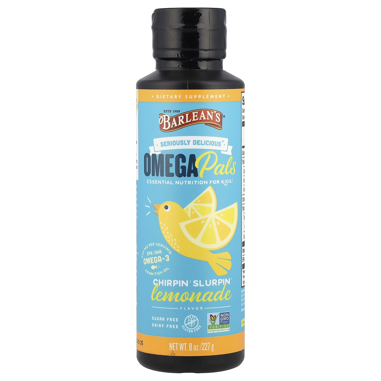 Barleans Organic Kid's Omega Swirl Fish Oil, Lemonade Flavor, 8 oz ...