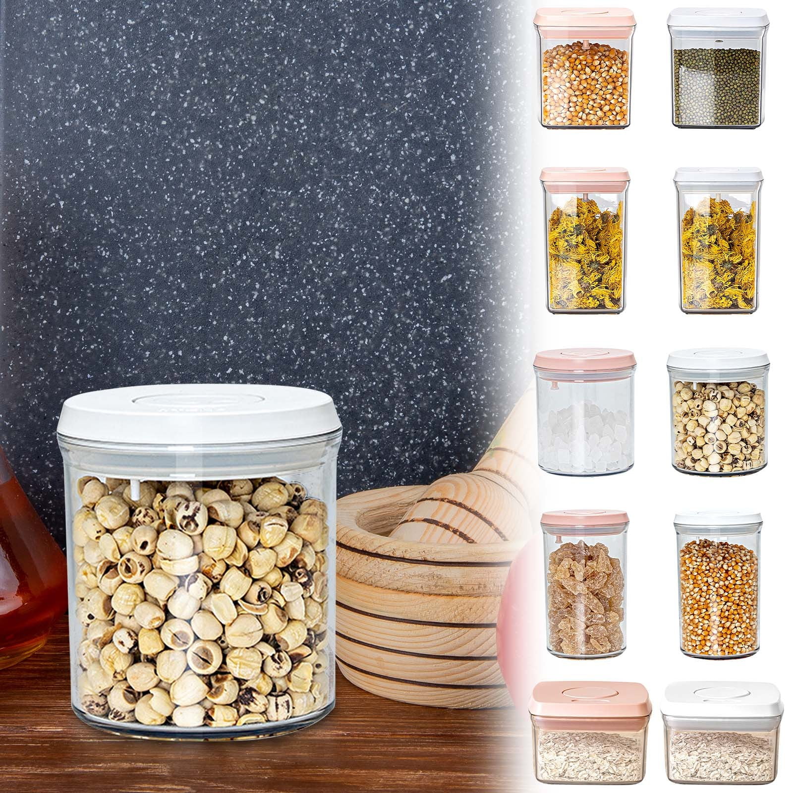 Barley Storage Container with Airtight Locking Lid, 4.5 Quart Clear ...