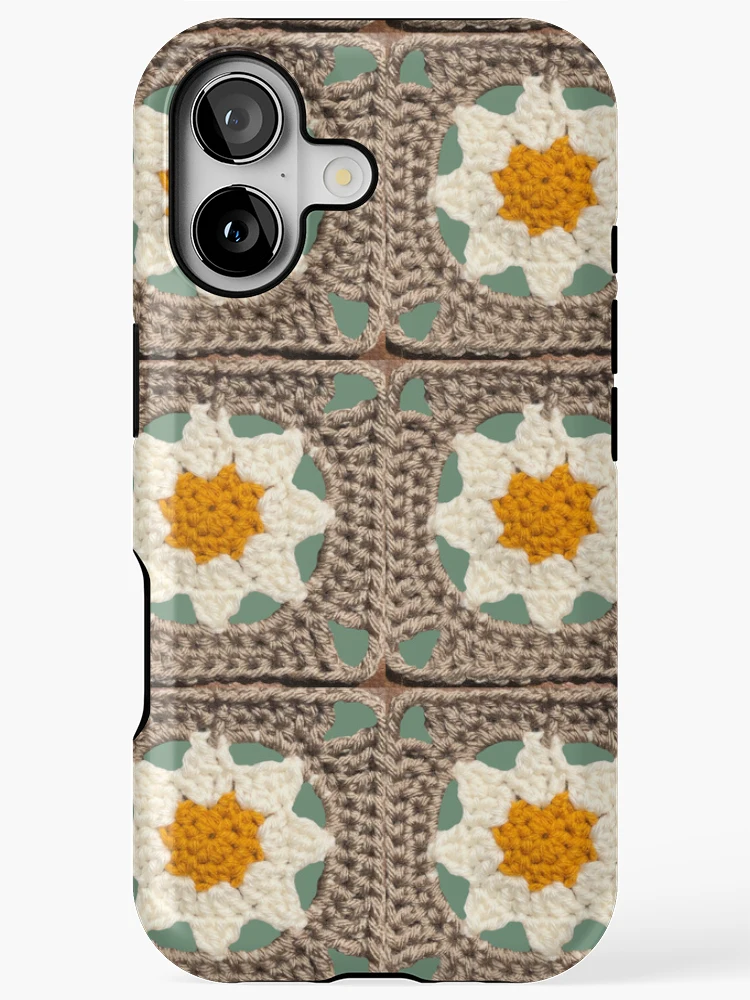 Barley and Thyme Crochet Daisy iPhone Case for 16 15 14 13 12 11 Pro ...