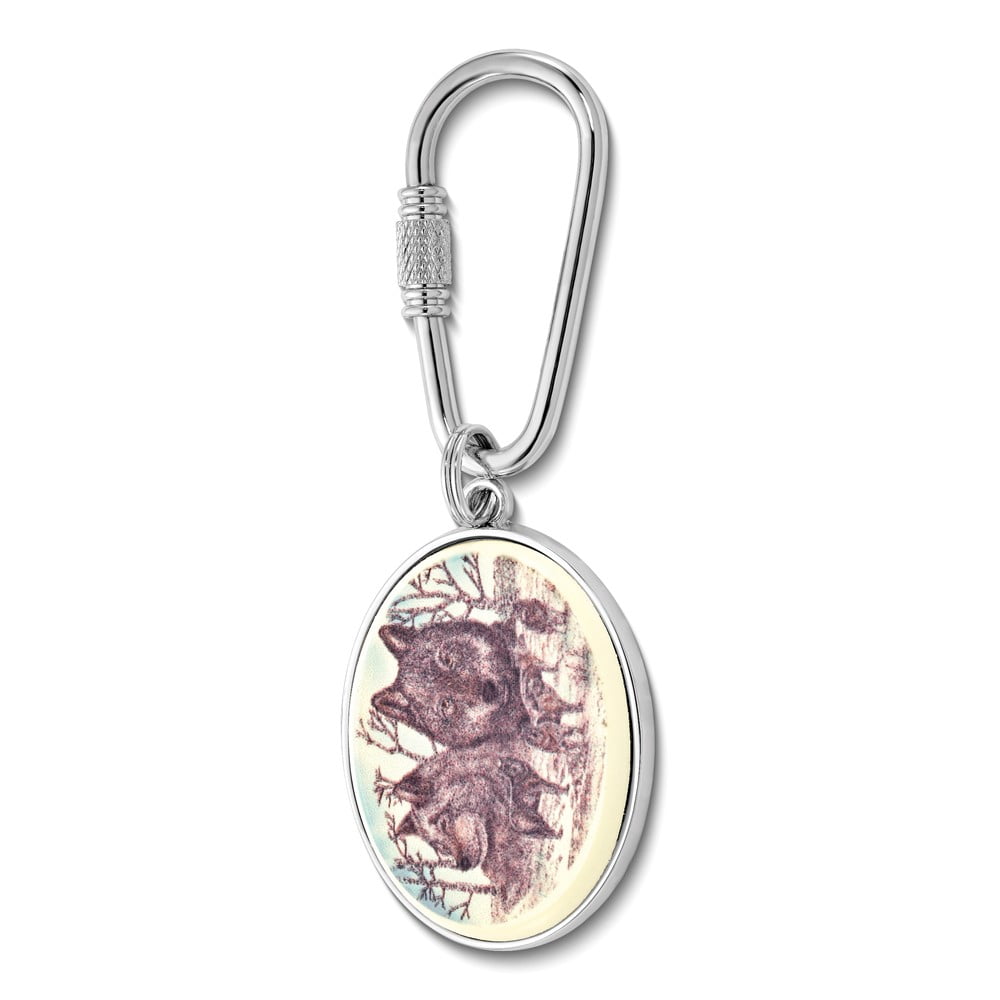 Barlow Designs Color Wolf Portrait Oval Key Chain - Walmart.com