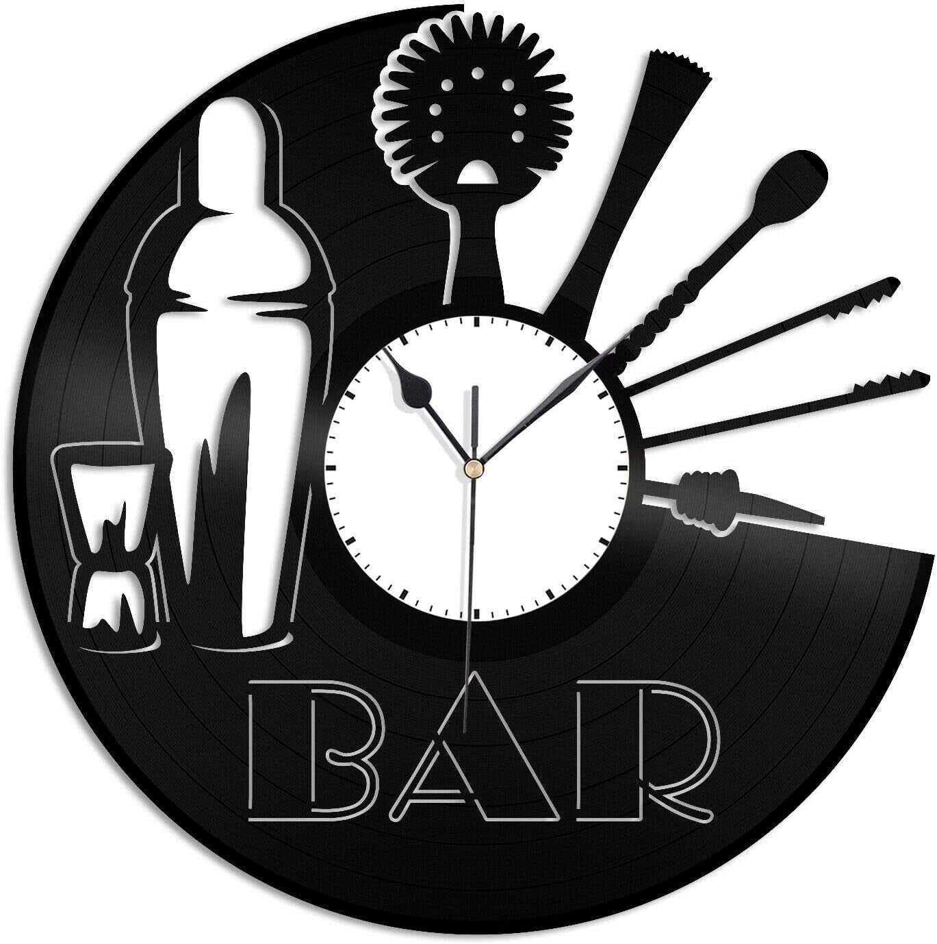 Barman Vinyl Wall Clock,Vinyl Record Clock Wall Art Unique Room ...