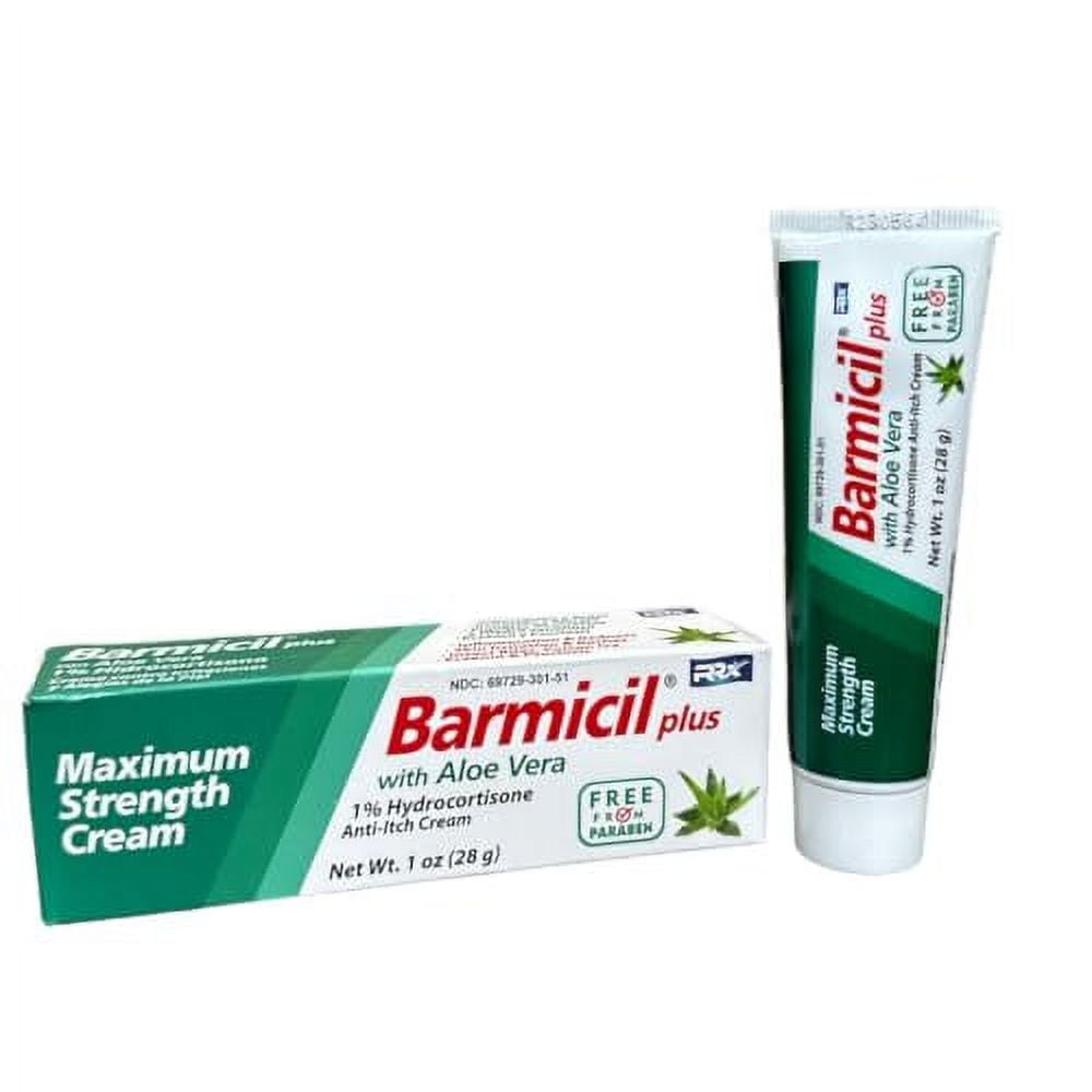 Barmicil Plus Cream, Aloe Vera, 1% Hydrocortisone, Anti-Itch Relief for ...