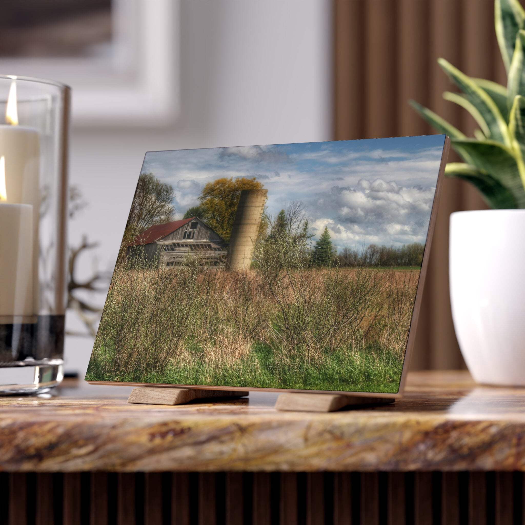 Barn Boutique Rustic Ceramic Wall Tile| Old Wooden Barn and Silo I ...