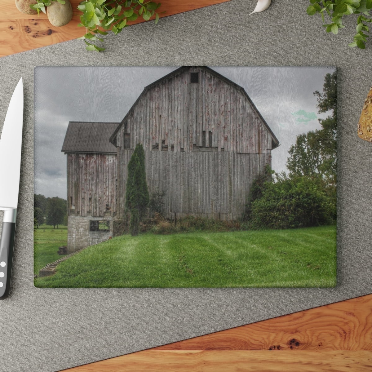 U R There Photography Dequindre Road Grey III Rustic Farmhouse Tempered ...