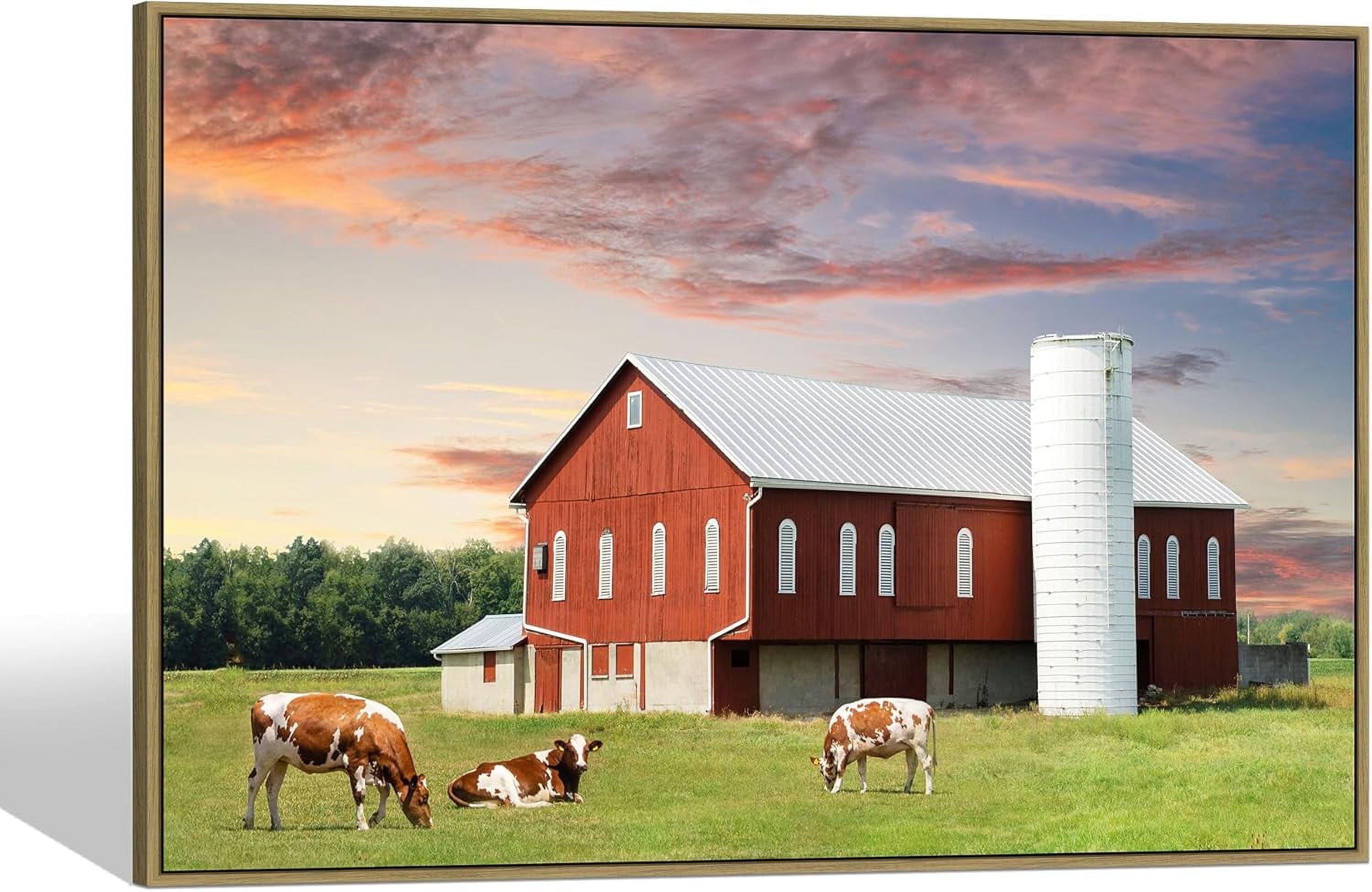 Barn Canvas Wall Art Picture: Farmhouse Rustic Home Print Decor Farm ...