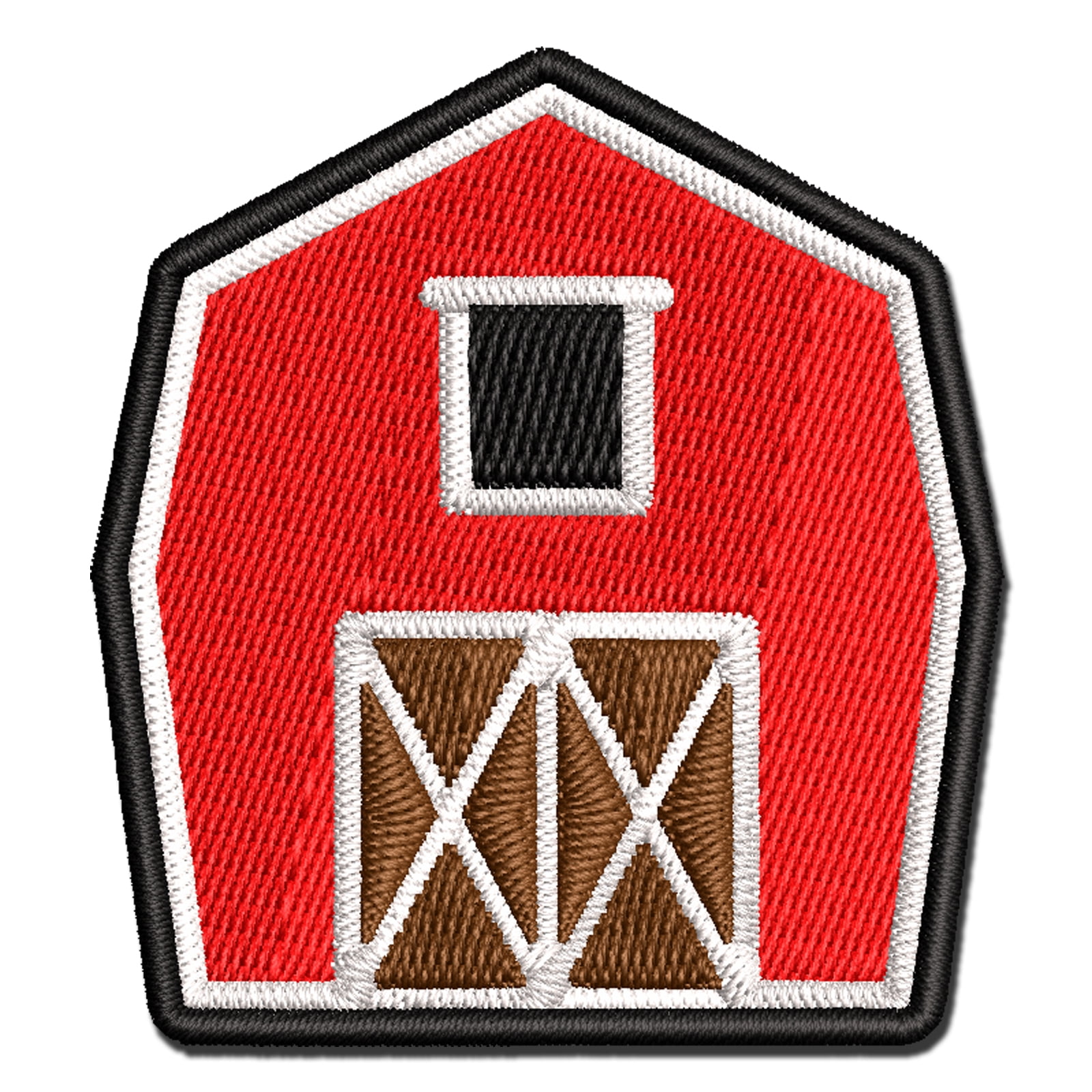 Barn Doodle Applique Multi-Color Embroidered Iron-On Patch - 2.0 Inch ...