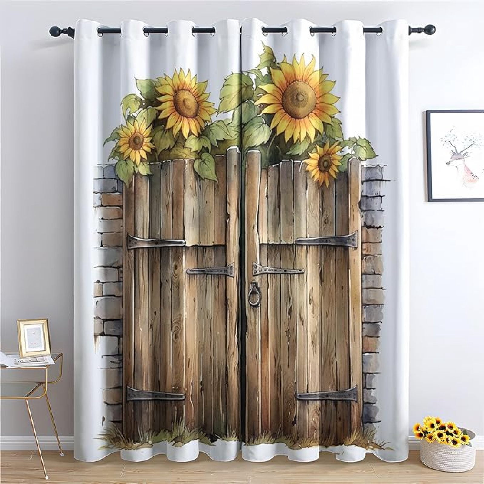 Barn Door Blackout Curtains For Living Room Bedroom, Thermal Insulated ...