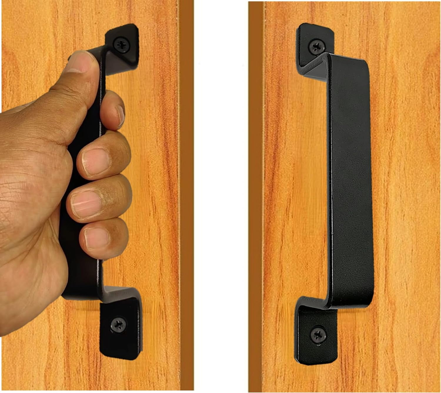 Barn Door Handles Black,7.4 inch,2 Packs,Heavy Duty Rustic Metal Pulls ...